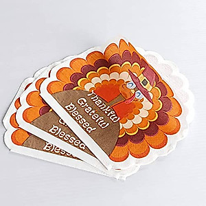 Disposable Thanksgiving Plate And Napkin Set - Pack of 72 - Fall Dinner Party Decorations - Thankful, Grateful Party Supplies - Cups, Cutlery Holder, Napkins Parties Pack - Pumpkins Turkey, Leaves