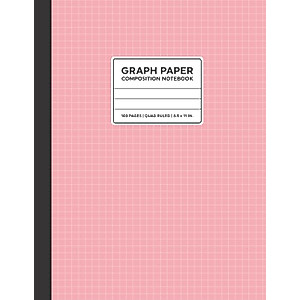 Graph paper Composition Notebook: Grid Paper Notebook | Quad Ruled | 100 Pages | 8.5 x 11" | Pink