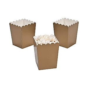 Paper Mini Gold Popcorn Box - 24 Pieces