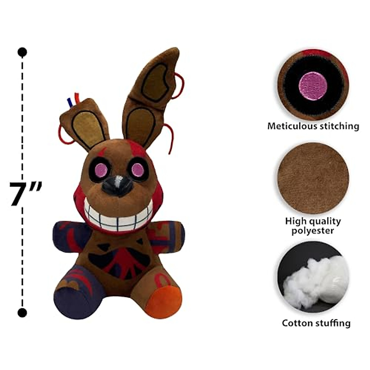 VNKVTL Burntrap Plush Birthday Gift for Kids, Spring Trap Plush with Soft and Comfortable Cotton, Décor Plushtrap Plush, Burntrap for All Ages, 7 Inch Game Plush.
