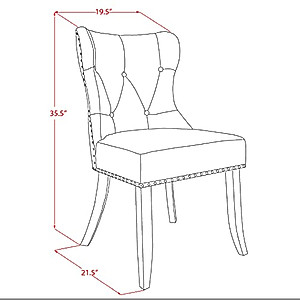 East West Furniture BOSI5-WHI-15 BOSI5-WHI-15-A Set of 4 Wonderful Room Chairs Fabric Baby Blue Gorgeous Wooden Dining Table with Linen White Color