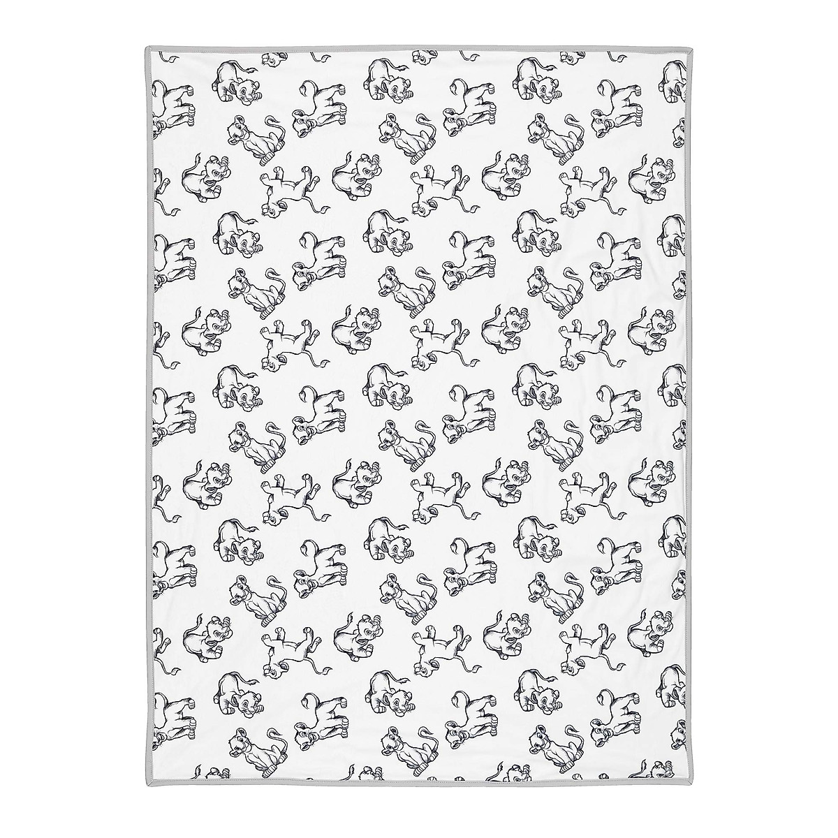 Lambs & Ivy Disney Baby The Lion King Baby Blanket - White/Gray Minky/Jersey