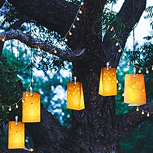 PChero 12pcs Luminary Bags, Ideal for Electric LED Votive Tealight Candles Holder, Fire Retardant Paper Lantern Bag for Wedding Party Thanksgiving Christmas Valentines Decoration