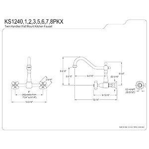 Kingston Brass KS1245PKX Duchess Bridge Kitchen Faucet, 9-7/16", Oil Rubbed Bronze