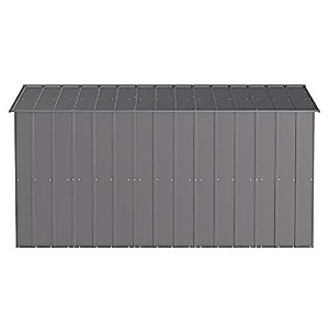 Arrow Shed Classic 10' x 12' Outdoor Padlockable Steel Storage Shed Building, Charcoal