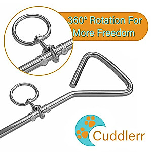 20ft Dog Tie Out Cable for Dogs, 16" Chrome Plated Anti Rust Stake, Great for Camping or The Garden, Suitable for Harness, Leash & Chain Attachments