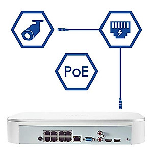 Lorex 4K Ultra HD 8-Channel Fusion Series PoE Network Video Recorder with 2TB Storage, Smart Motion Detection and Smart Home Compatibility