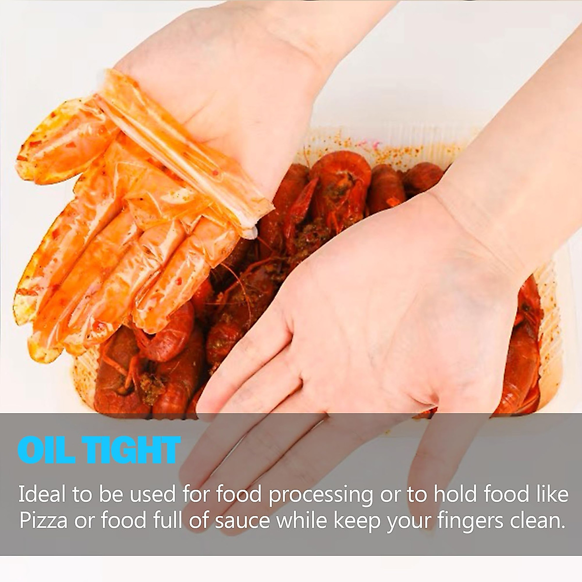 Meekear Food Prep Disposable Gloves, TPE Clear Latex-Free Food Safe Cleaning Gloves, BPA Free, Powder Free, Oil Tight (100, Medium)