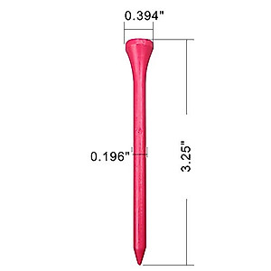 MYKUJA Pink Bamboo 3-1/4 inch Golf Tees (100-Pack) for Women & Girls - Classic Fit, Short Sleeve