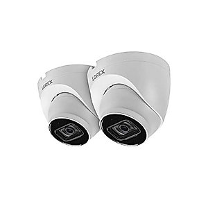 Lorex Technology Lorex E841CD-E IndoorOutdoor 4K Ultra HD Security IP Dome Camera, 2.8mm, 130ft Night Vision, Color Night Vision, Audio, White (2 Pack) E841CD-2PK