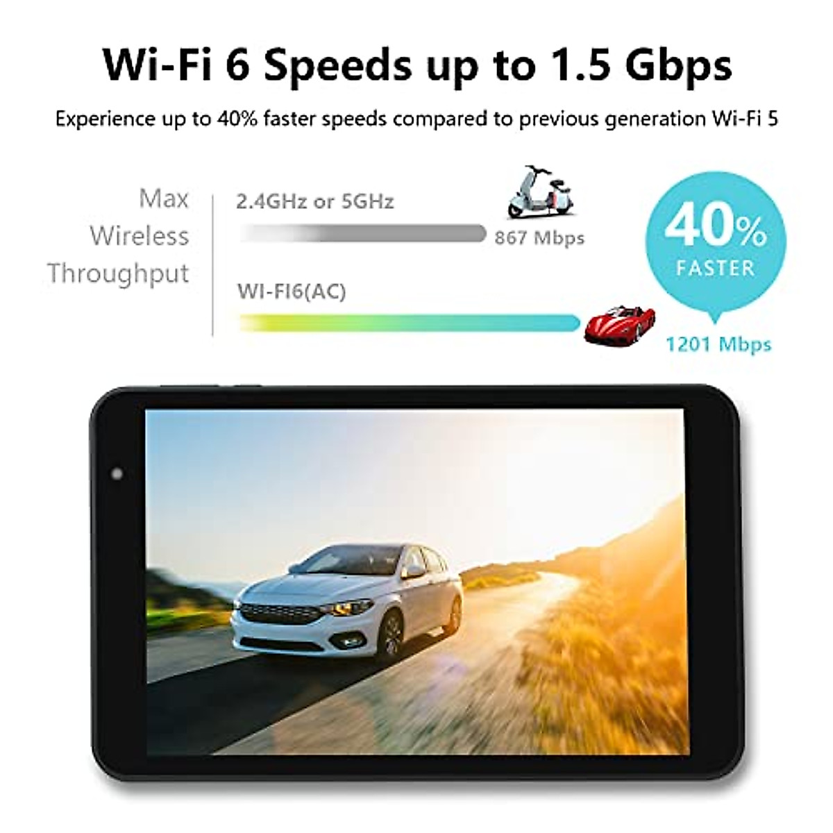 CWOWDEFU Tablet 8 Inch Android 11,WiFi 5G + AX WiFi 6,Dual Camera 5MP+8MP,800x1280 IPS HD,2GB RAM 32GB ROM TF Expansion 256GB,Quad-Core A133, Bluetooth 5.0 (Black)