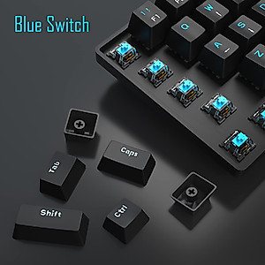 MageGee MK-Mini 60% Mechanical Gaming Keyboard, 61 Keys TKL Compact Gaming Keyboard with Blue Switches, Portable Blue LED Backlit USB Type-C Wired Office Keyboard for PC Laptop Computer, Black
