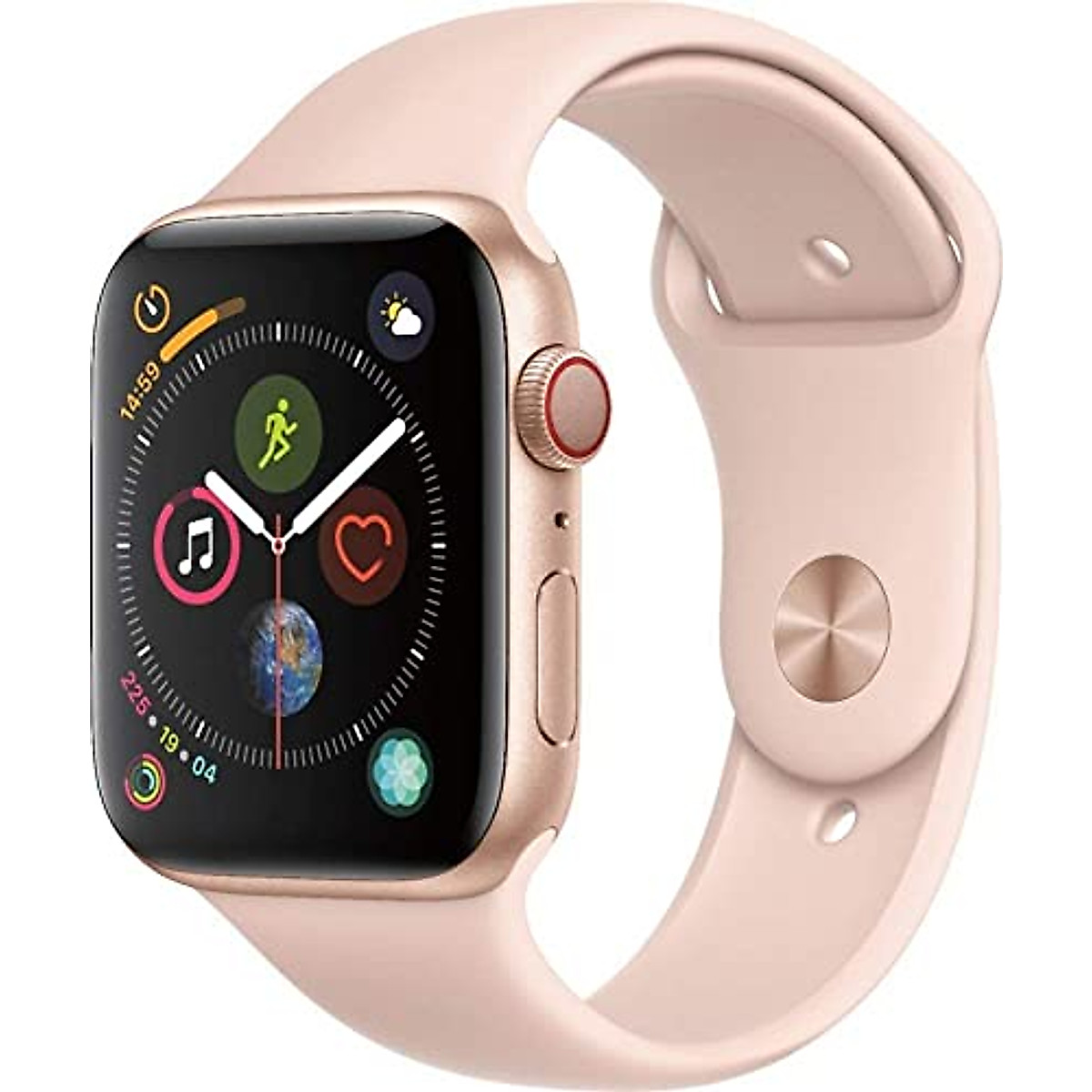 Apple Watch Series 4 (GPS + Cellular, 44MM) - Gold Aluminum Case with Pink Sand Sport Band (Renewed)