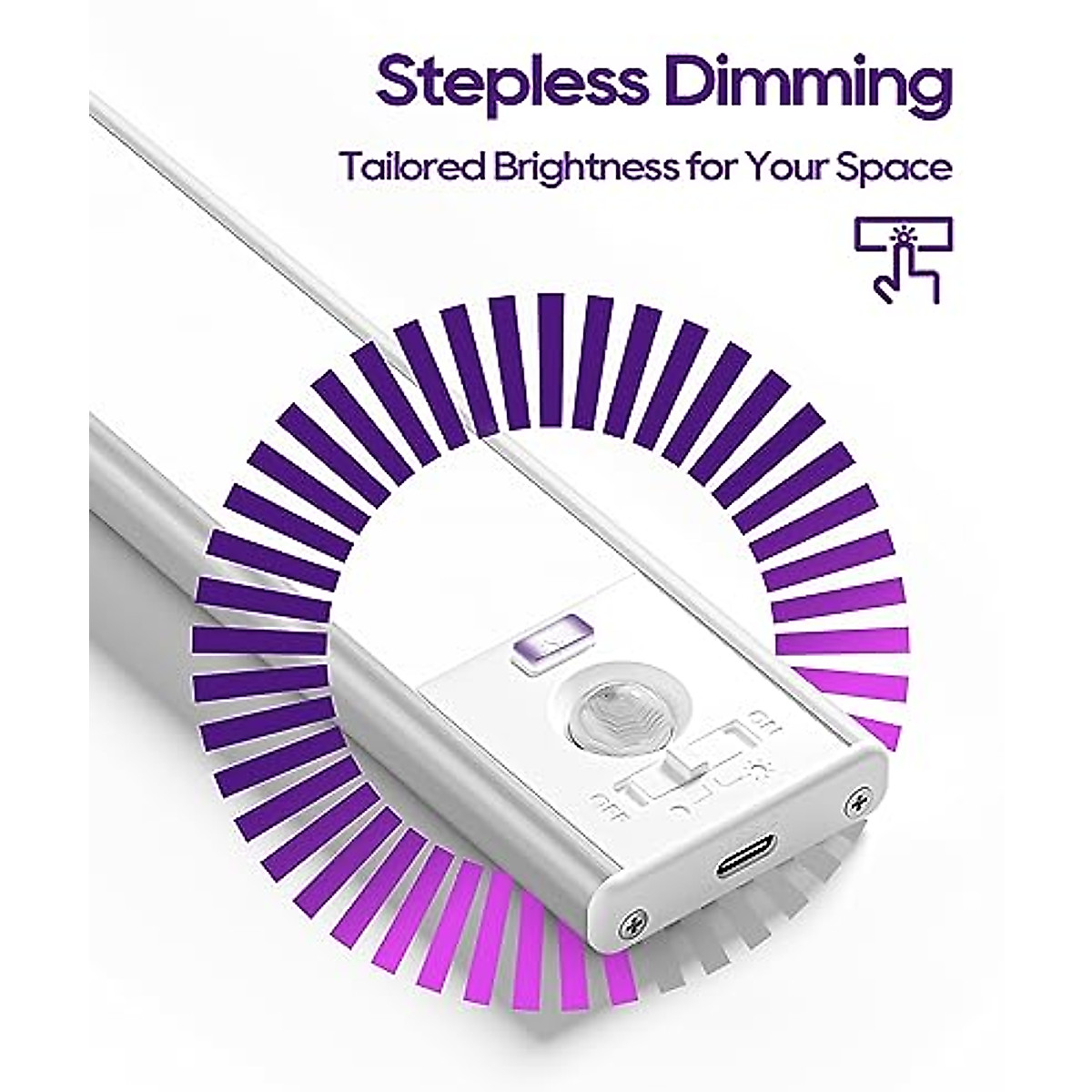 Auxoda Under Cabinet Lights, LED Lights Motion Sensor Light Indoor, Under Cabinet Lighting, 2 Pack 8 Inch 7000K 31 LED Wireless USB Rechargeable Under Counter Lights, Lights for Bedroom, Closet Lights