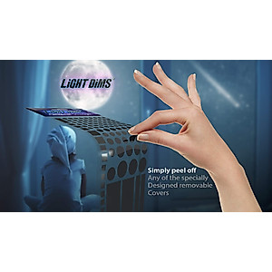 LIGHTDIMS Original Strength - Light Dimming LED Covers/Light Dimming Sheets for Routers, Electronics and Appliances and More. Dims 50-80% of Light, in Retail Packaging (1 Sheet).