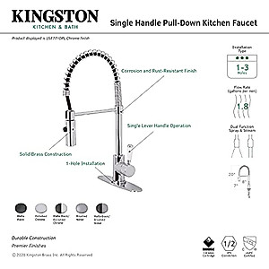 Kingston Brass LS8778DPL Paris Pre-Rinse Kitchen Faucet, Brushed Nickel