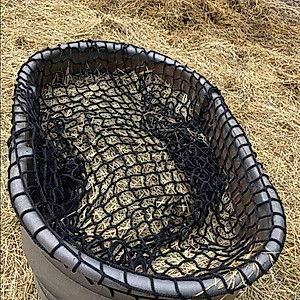 YardJoyliz Stock Tank Hay Net for 100 Gallon-150 Gallon Stock Tank Heavy Duty 1-4/7" Holes Slow Feed Hay Net, Black