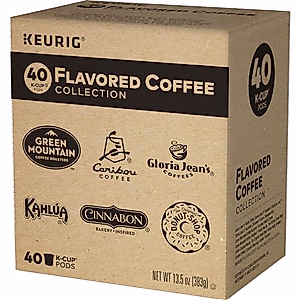 Keurig Flavored Coffee Pods Collection Variety Pack, Single-Serve Coffee K-Cup Pods Sampler, 40 Count