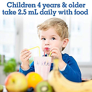 Garden of Life Plant Omega-3 Ala, Dha & Epa Supplement for Children -Liquid, Strawberry - Vegan Brain & Eye Support for Kids, Sugar Free & Non-GMO - 2 Fl Oz