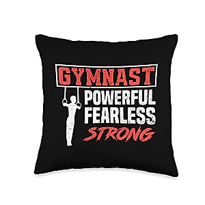 Gymnastics Sport Floor Exercises Gymnast Gift Idea Boys Mens Sports Strong Funny Gymnast Throw Pillow, 16x16, Multicolor