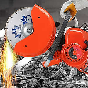 95CC 2Stroke Gas Concrete Masonry Brick Saw Cutter Circular Saw Concrete Stone Cutting Machine Metal Cement Steel Cut Off Saw Wet/Dry w/ 12"+Blade