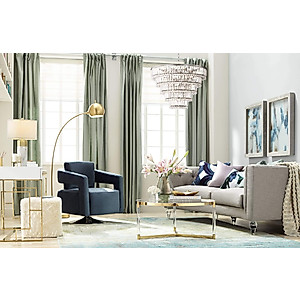 Possini Euro Design Capra Modern Chairside Arched Lamp Floor Standing 70" Tall Antique Brass Gold Swivel Head Bright Lighting Decor for Living Room Task Reading House Bedroom Home