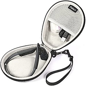 RAIACE Hard Storage Case Compatible with AfterShokz Aeropex/Trekz Air/Titanium Mini Bone Conduction Headphones, Travel Carrying Bag. (Case Only, Not Include The Headphones) - Black(Gray Lining)