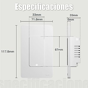 MOES Smart Double Light Switches, 2.4GHz Wi-Fi 2 Gang Single Pole Switch, Netural Wire Required, Inteligente Switch Combo Work with Alexa Google Assistant, Remote Controlgle Assistant, Remote Control