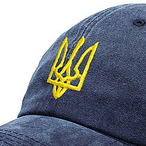Retro Ukraine Hat Vintage Cotton Baseball Caps Navy