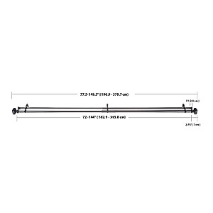 Amazon Basics 1" Double Curtain Rod with Square Finials - 72" to 144", Dark Bronze (Espresso)