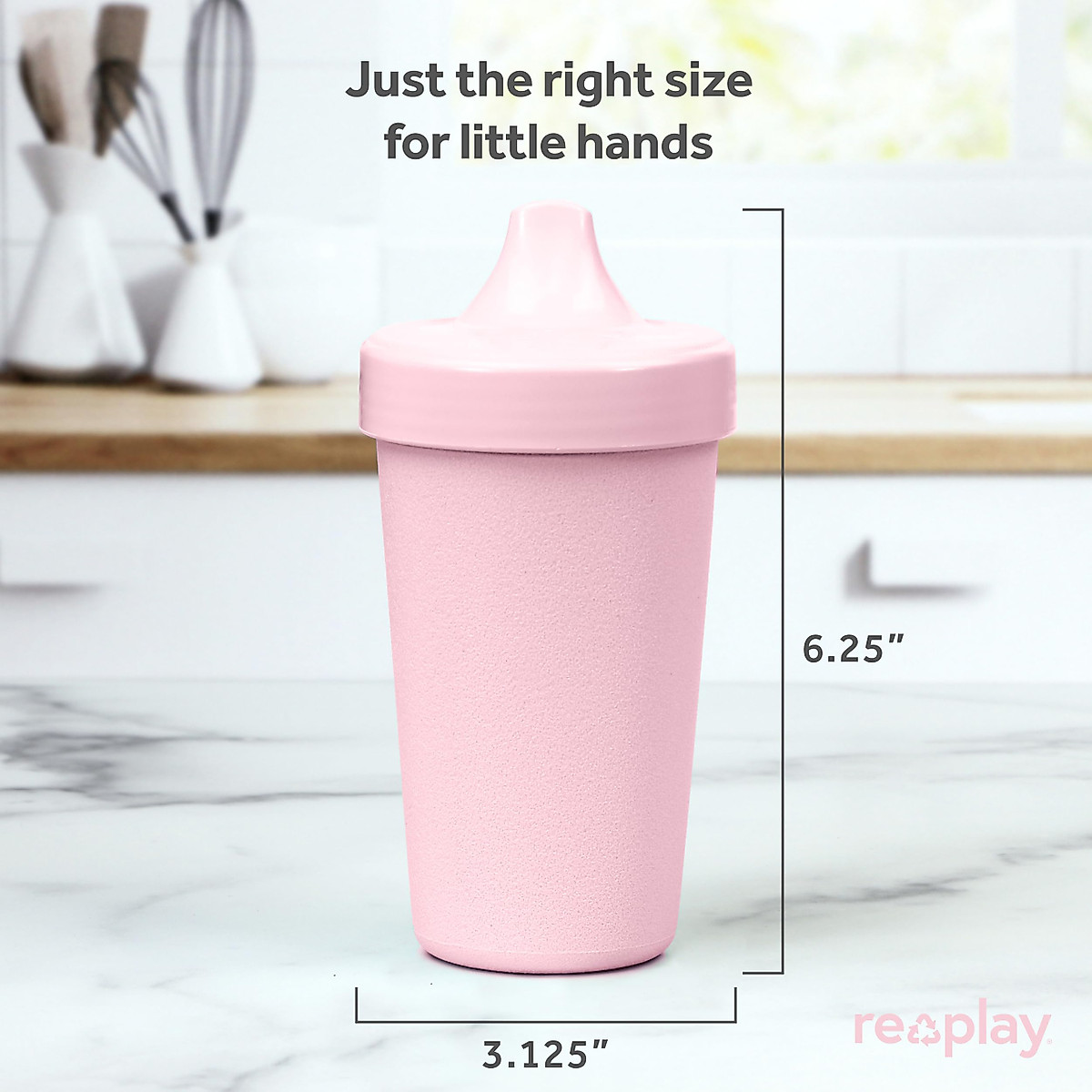 Re-Play Made in USA 10 Oz. Sippy Cups for Toddlers, Pack of 4 - Reusable Spill Proof Cups for Kids, Dishwasher/Microwave Safe - Hard Spout Sippy Cups for Toddlers 3.13" x 6.25", Princess