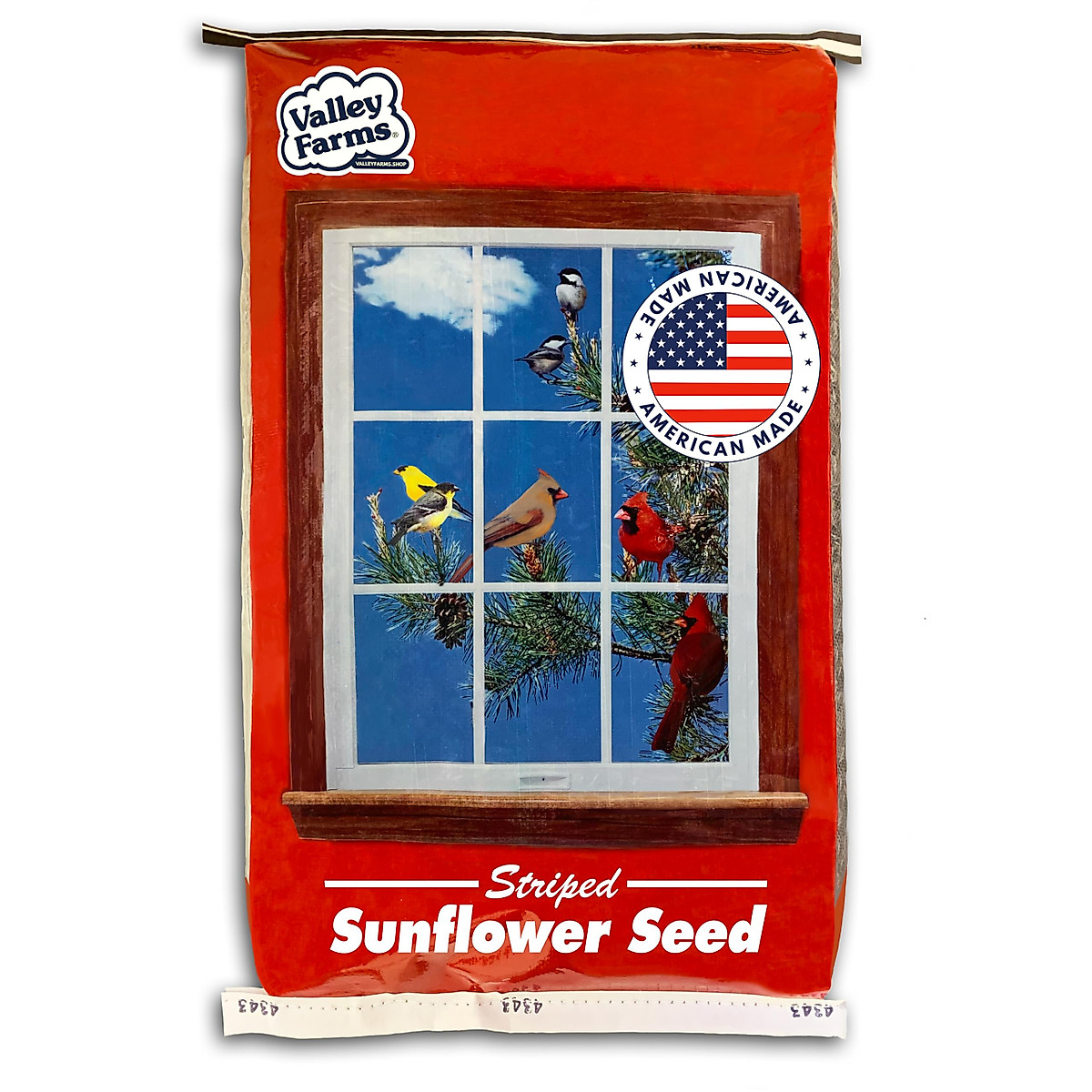 Valley Farms Striped Sunflower Wild Bird Seed for Outside Feeders, Striped Sunflower Seeds for Birds, Sunflower Wild Bird Food (25 LBS)