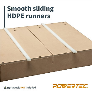 POWERTEC Crosscut Sled Miter Bar for Table Saw Sled, 3/4" x 3/8" x 17" with Predrilled Holes & Screws for Router Table, Bandsaw, Taper Jig, Table Saw Accessories for Woodworking, 4PK (71793)