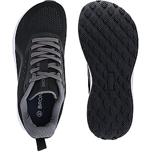 BRONAX Wide Tennis Shoes for Women Lace up Round Toe Comfortable Stylish Size 8w Athletic Gym Outdoor Sports Sneakers Walking Lightweight Casual Black 39