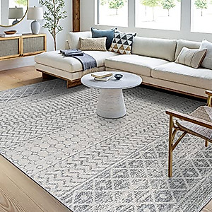 Livabliss Chester Boho Moroccan Area Rug,6'7" x 9',Grey