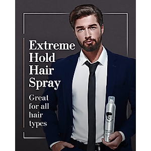 Avenue Man Extreme Hold Hairspray, 9.0 oz - Paraben-Free Hair Spray for Men with Natural Extracts - Hair Products For Men - Extra Firm Hold Hair Spray, Made in Portugal