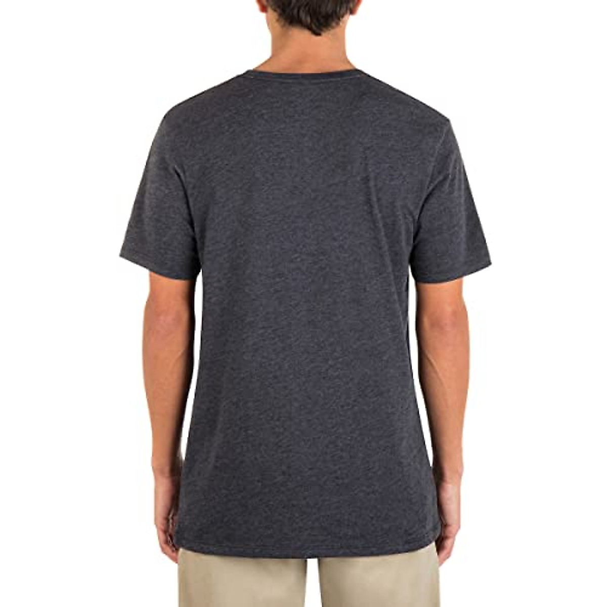 Hurley Men's Premium Icon Slash Graphic Short Sleeve Tee Shirt, black heather, XL