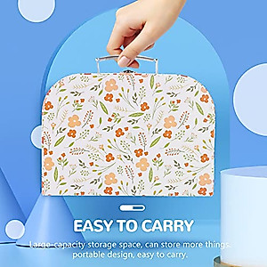 Zerodeko Paperboard Suitcases Storage Boxes Handle: Boxes with Lids Containers for Storage Organization Toy Sundry Box