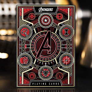 theory11 Avengers Red Edition Premium Playing Cards - Marvel Studios' The Infinity Saga Deck