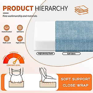 Custom Bench Cushions for Indoor Furniture Non Slip Outdoor Bench Cushion Waterproof Window Seat Cushion Indoor with Zipper 75D High Density Foam Bench Seat Cushion Optional Piping Bench Pad Cushion