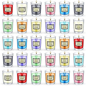 30 Pieces Scented Candles Gift Set with 10 Fragrances Aromatherapy Soy Wax Glass Jar Candle 1.8 oz Votive Candles for Home Wedding Holiday Anniversary Decoration