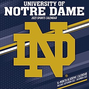 Notre Dame Fighting Irish 2023 12x12 Team Wall Calendar