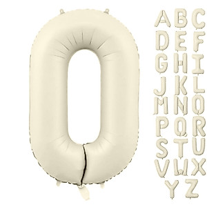 YUNSHANGMO Letter balloons 40 Inch Cream White Alphabet Balloons Beige Giant Foil for Wedding, Birthday, Bridal or Baby Shower Party Letter O Balloon