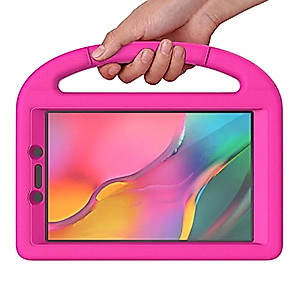 SUPLIK Kids Case for Samsung Galaxy Tab A 8.0 inch 2019 ONLY(SM-T290/T295), Galaxy Tab A 8.0 2019 Case with Screen Protector, Durable Shockproof Handle Stand Protective Cover, Pink