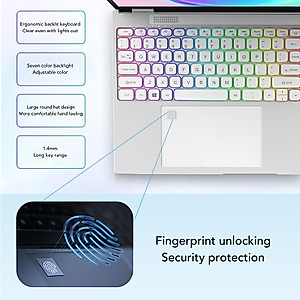 15.6in Double Screen Laptop, HL156D Celeron N5105 Quad Core Processor Up to 2.9GHz 180° Opening with 7in IPS Screen, Backlight Keyboard and Fingerprint Recognition for Win 11 (16GB+256GB US Plug)