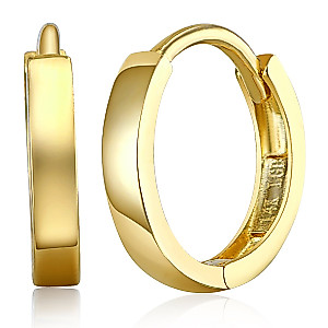 14k REAL Yellow Gold 2mm Thickness Huggie Earrings (11 x 11 mm)