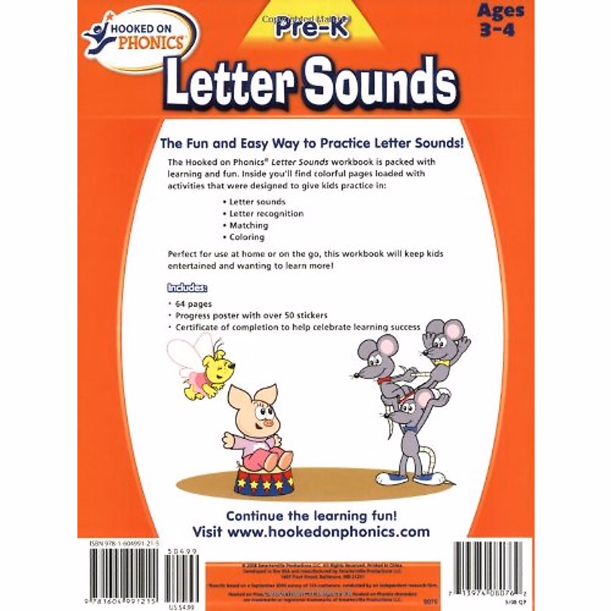 Hooked on Phonics Pre-K Letter Sounds Workbook