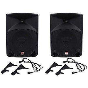 Rockville Pair Power Gig RPG10 10" Powered Active 1200 Watt 2-Way DJ PA Speakers
