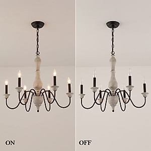 MEIXISUE French Country Chandelier,Farmhouse Vintage Antique Chandelier Pendant Light Fixtures for Kitchen Island Dining Room Living Room Foyer Entryway Office UL Listed