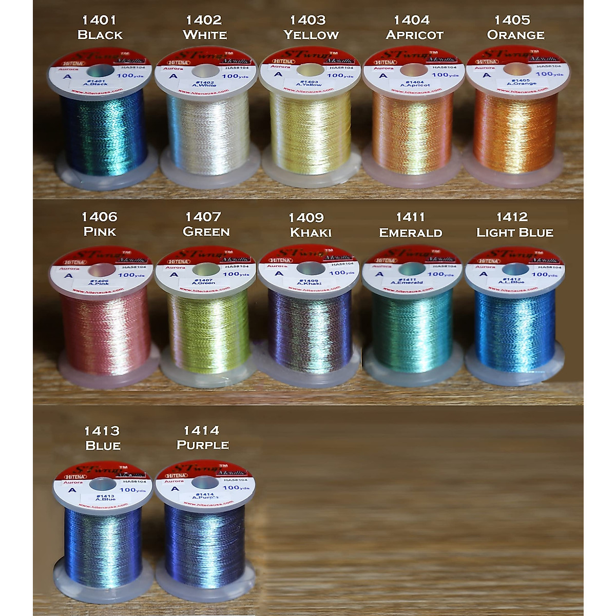 Hitena Rod Wrapping Thread - Metallic Aurora Winding Thread. Color Shifting Thread That Changes Color by Different Light, Angle and Background